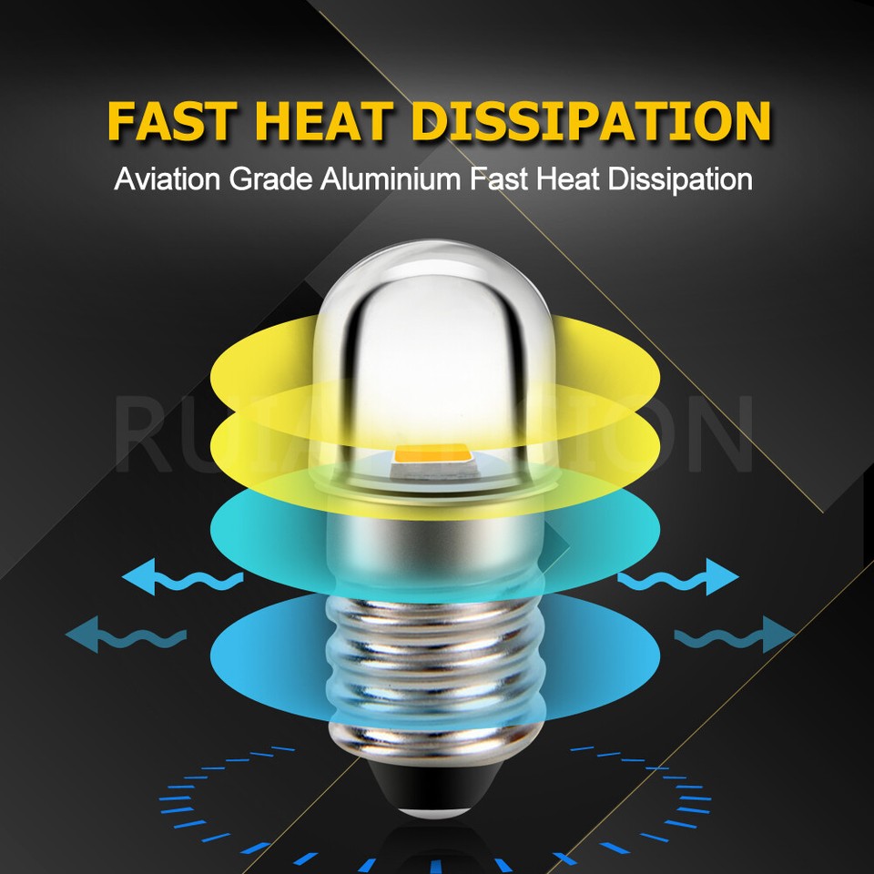 5PCS 3V 4.5V 6V 12V E10 1447 LED Screw Torch Headlight Interior Bulb ...