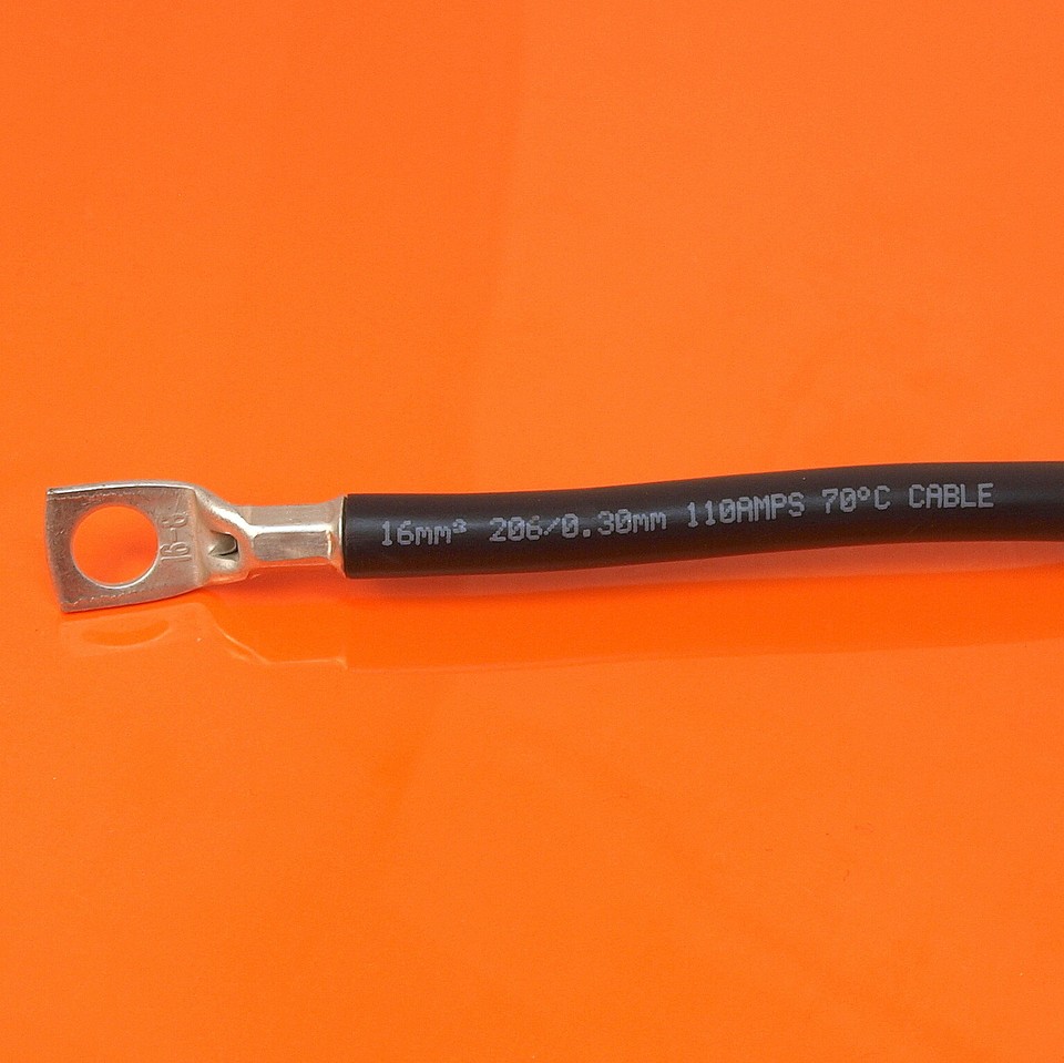 Quality 110 AMP 300mm Battery Lead Power Strap Earth Leisure Cable Lead ...