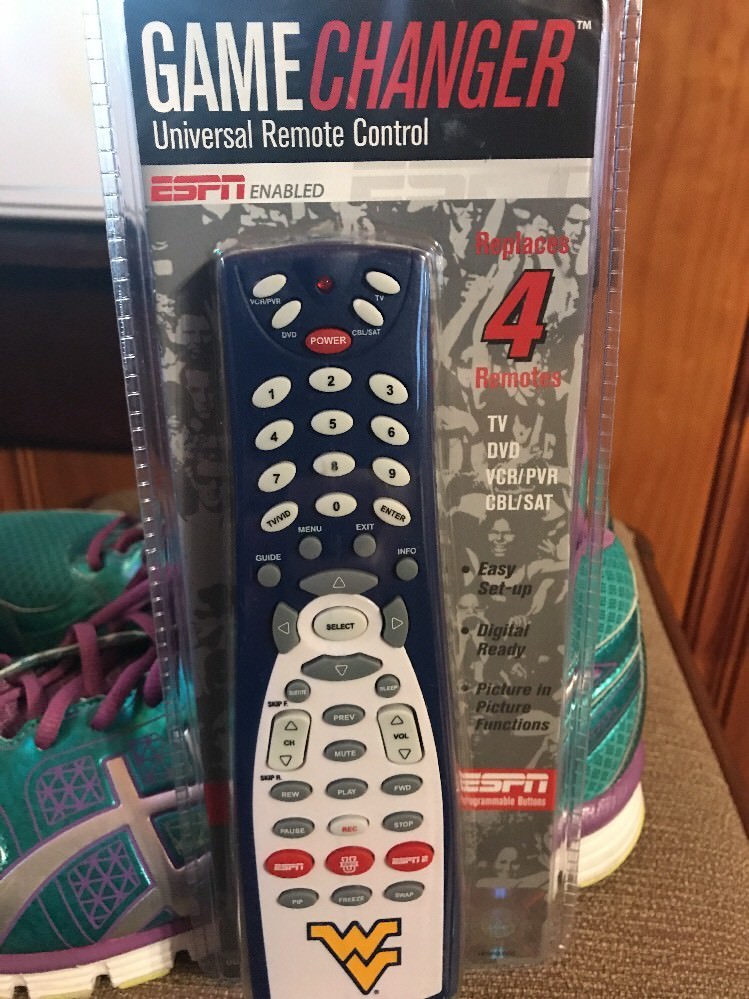 ESPN GAMEDAY GAMECHANGER UNIVERSAL 4-DEVICE REMOTE CONTROL WVU West ...