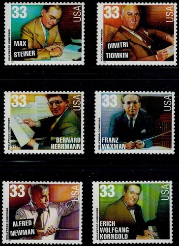 SFSTAMPS US Scott 3339-3344 HOLLYWOOD COMPOSERS Set of 6 Single Stamps ...