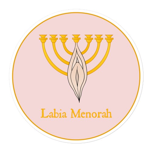 "Labia Menorah" Bubble-free stickers Funny Feminism Jewish Vagina | eBay