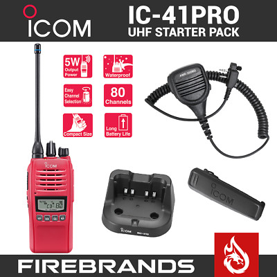 RED ICOM IC-41PRO Two Way UHF CB Handheld Radio IC 41 W Portable ...