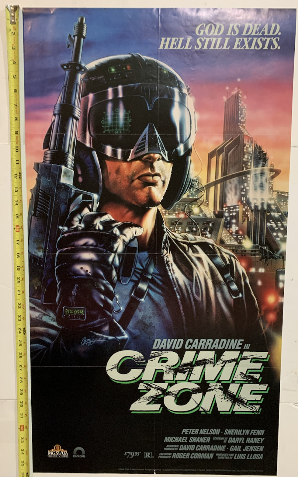 CRIME ZONE 1988 David Carradine Sherilyn Fenn Roger Corman Video ORIGINAL Poster | eBay