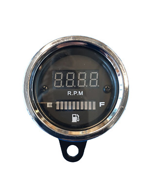 Digital Rev Counter With Speed Scale Cafe Racer Black New | eBay