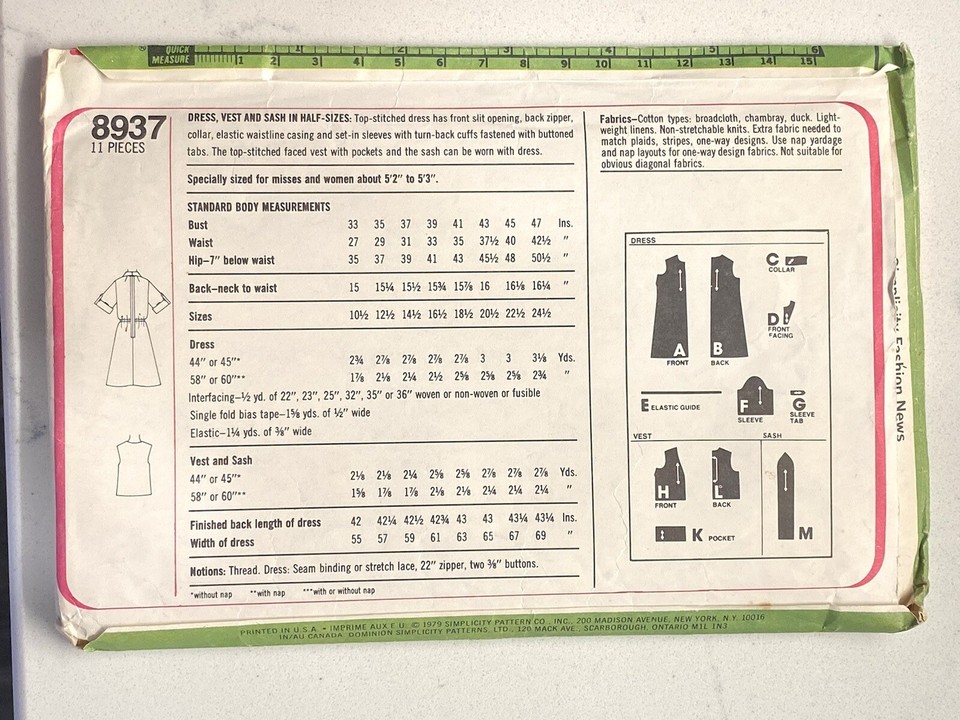 Simplicity Sewing pattern 8937 Women's Misses Pullover Flare Dress 18 1 ...