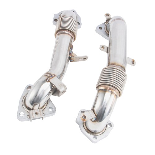 3.5" Turbo Intake Horn Polished+Up Pipes For 2017-19 Chevy GMC 6.6L L5P ...