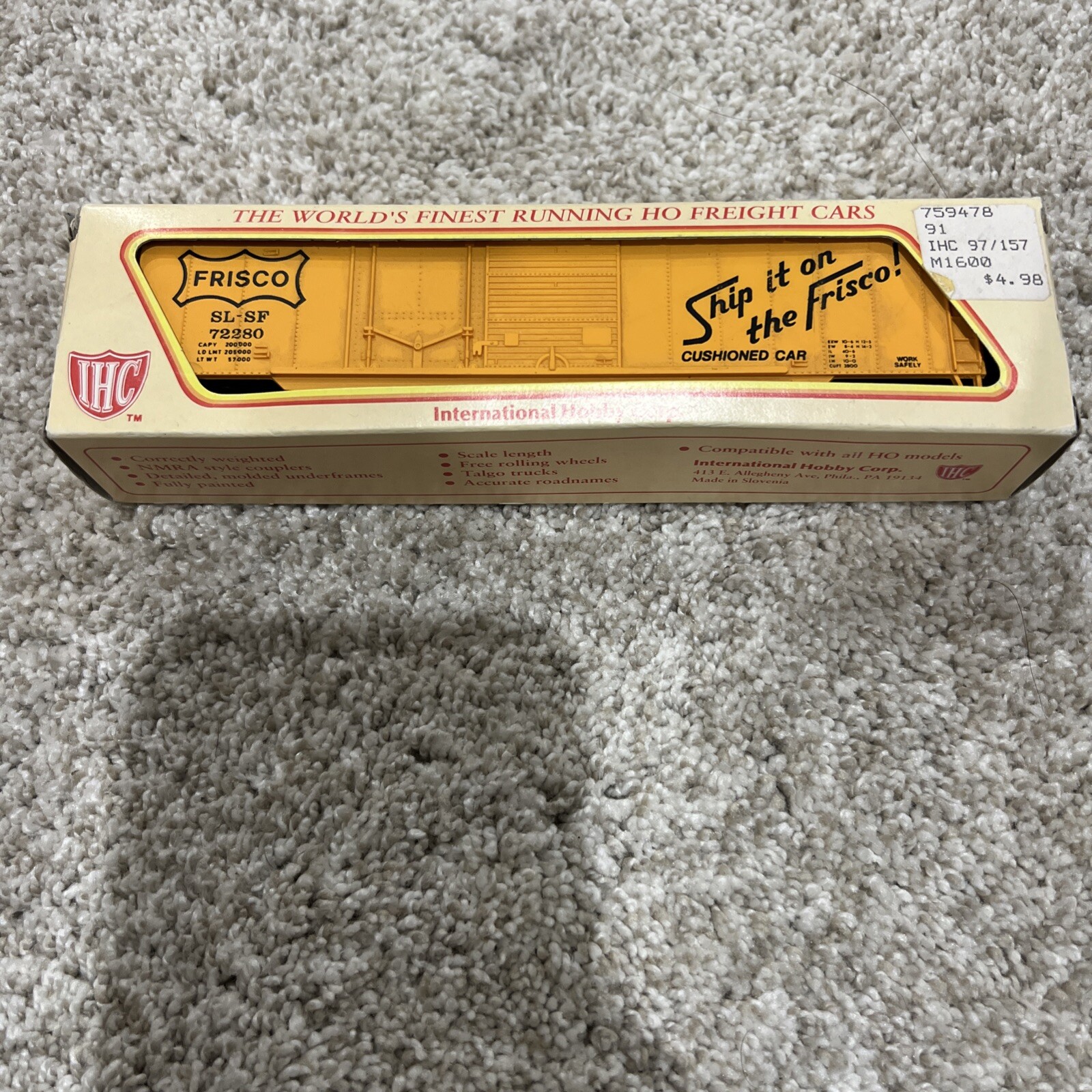 MEHANO HO SCALE SLSF #72280 FRISCO YELLOW BOXCAR IN BOX/LN | eBay
