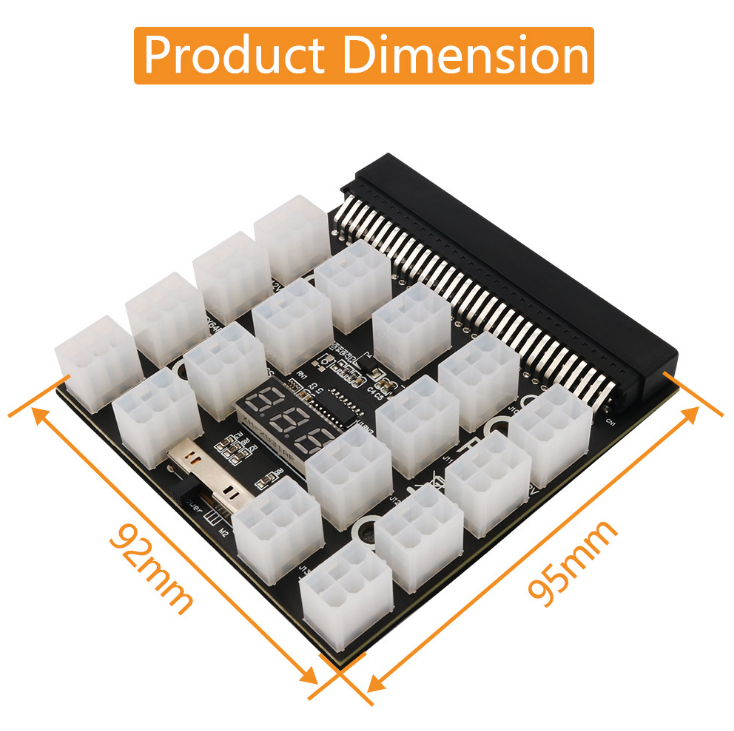 Server power 64pin to 6pin GPU power board 12V 17 port display power ...