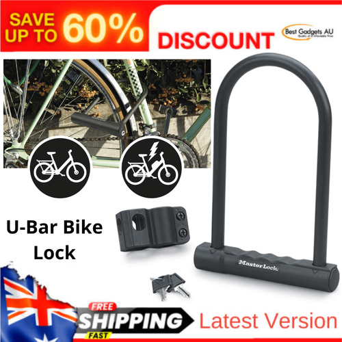 Master Lock U-Bar Bike Lock Hardened steel body mac Reability Disc key ...