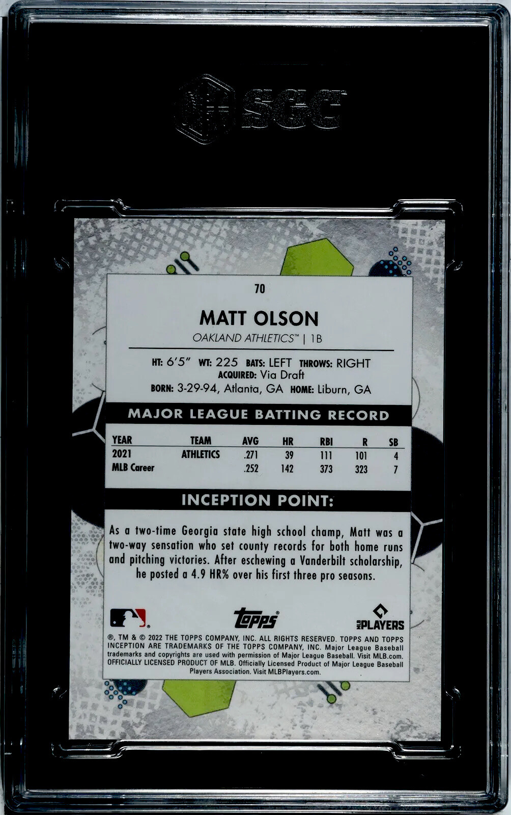 2022 Topps Inception - #70 Matt Olson for sale online | eBay