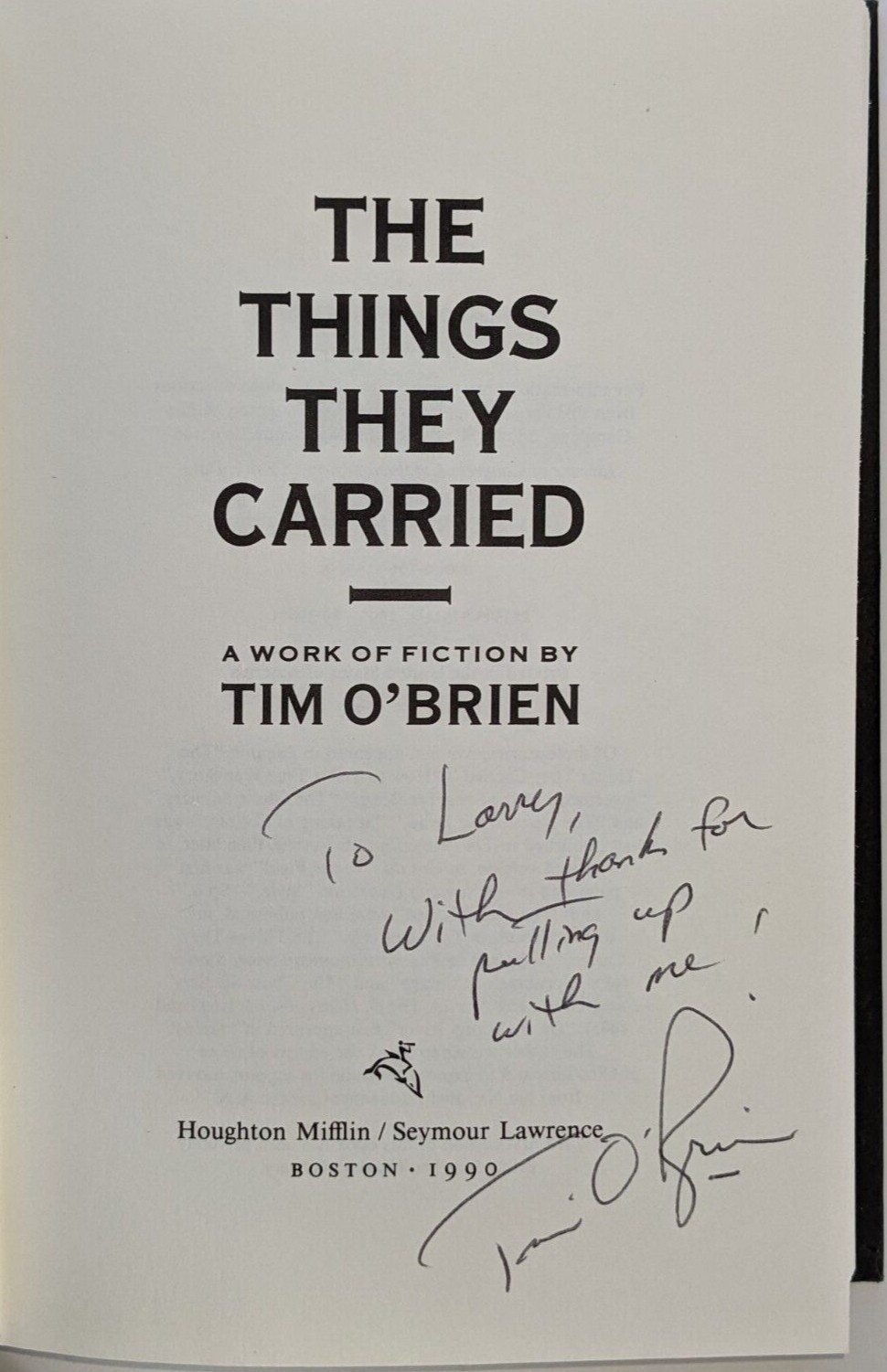 The Things They Carried, Tim O Brien, 1st Edition/1st Printing ...