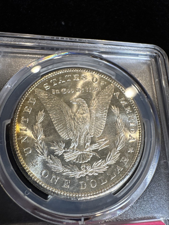 1881-S Morgan Silver Dollar. Rainbow Obverse! Beautiful Colors. PCGS ...