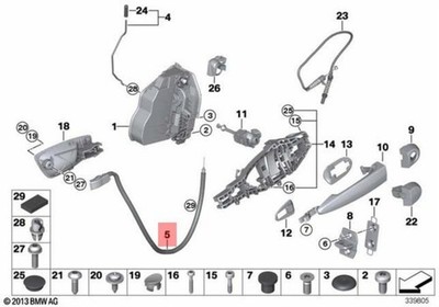 Genuine BMW X1 Zinoro 1E E84 M12 Bowden Cable Door Opener Front ...