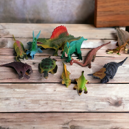Toy Dinosaur Action Figures Lot of 10 Plastic Stationary T-Rex Raptor ...