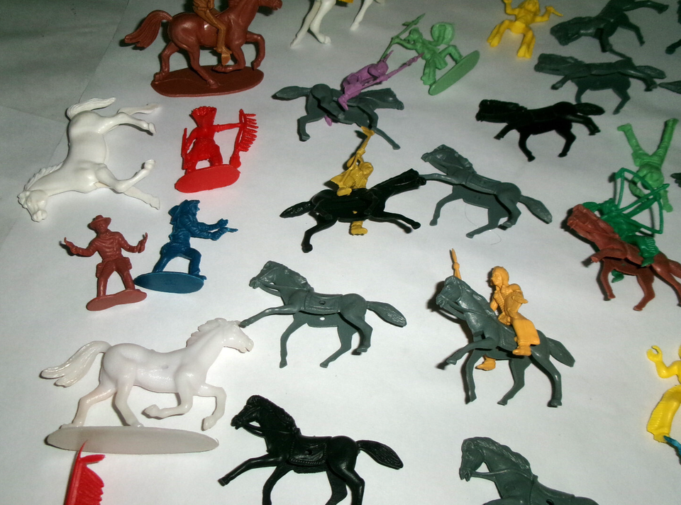 vintage x70 Cowboys Indians Horses plastic colors | eBay