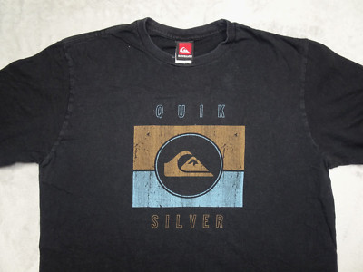 Vintage Quiksilver Surfing T Shirt Mountain Wave Tag Box Logo Large ...