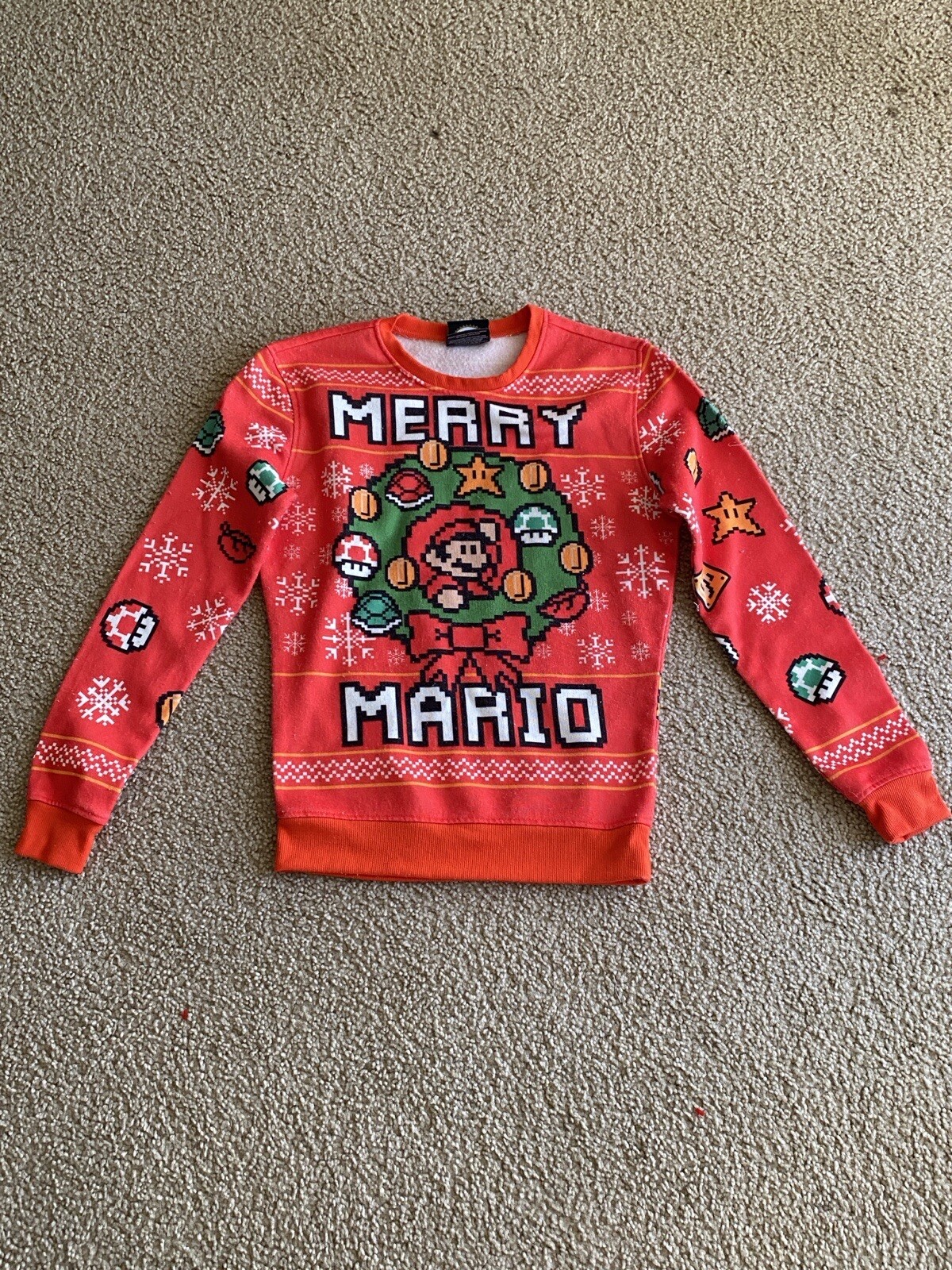 New Super Mario Bros “Merry Mario” Christmas Sweater … - Gem