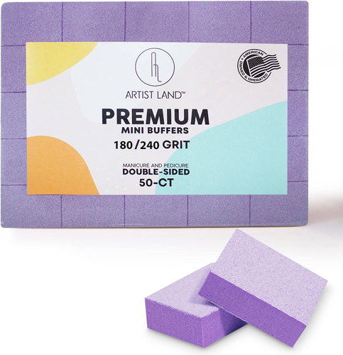 Purple Mini Buffer Set 180/240 Grit – 50 Ct - Professional Grade Salon ...