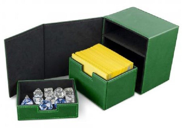 1 BCW Deck GREEN Case LX 100 Gaming Cards Storage Vault w/ Removable ...