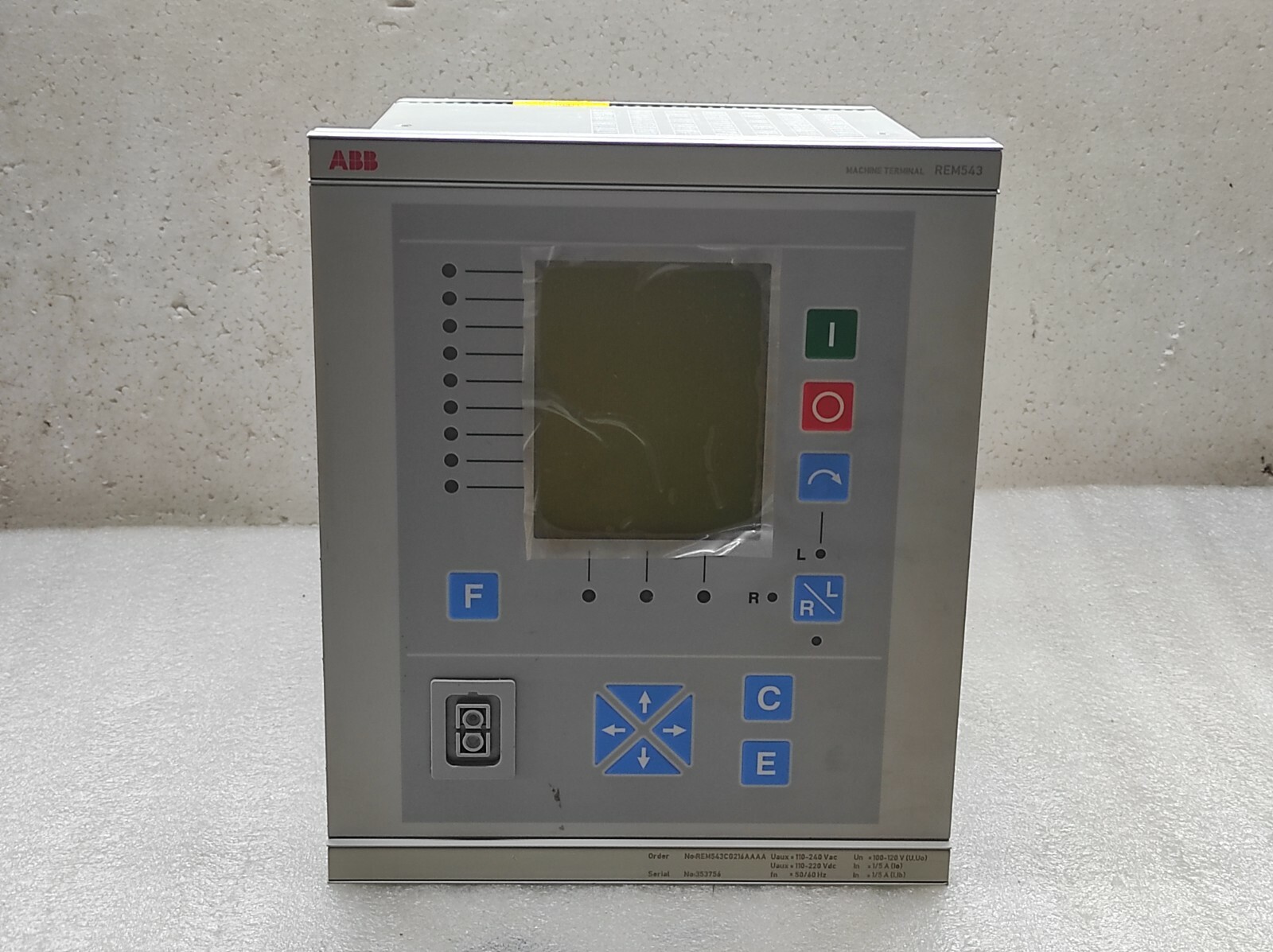 ABB REM543 Machine Protection Terminal REM543CG216AAAA Rev B REM 543 ...