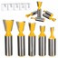 5Pc 8°and14° Dovetail Joint Router Bit Set 1/4" 1/2" 3/8" 5/8" 3/4" - 1 ...