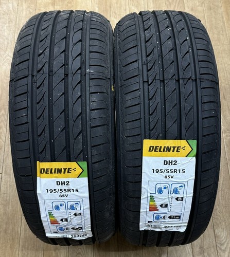 2X 195 55 15 DELINTE DH2 GREAT C/C RATED BRAND NEW HIGH QUALITY TYRES M ...