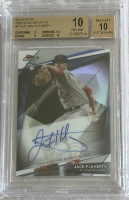 Jack Flaherty 2018 Topps Finest Autograph Auto Rookie RC BGS 10 ...