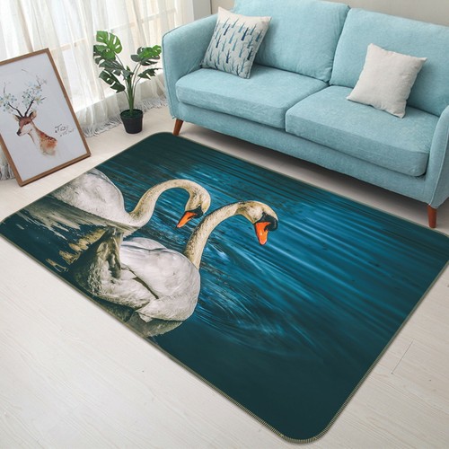 3D Lake Water White Swan O095 Animal Non Slip Rug Mat Elegant Photo ...
