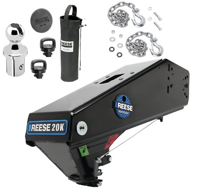 Reese Goose Box 20K Gen3 Lippert+Safety Chains & Reese Elite Pop-In ...