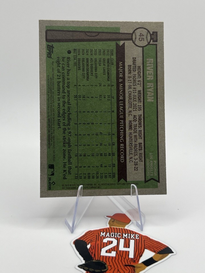 River Ryan Rookie 2025 Heritage Light Purple Border #45 Los Angeles ...