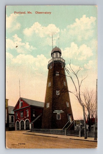 Portland ME-Maine, Historic 1807 Observatory, Antique Vintage Souvenir ...