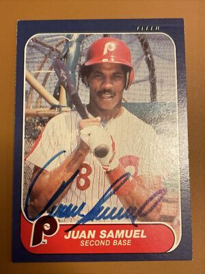Signed Autographed 1986 Fleer Card #449 Juan Samuel | eBay