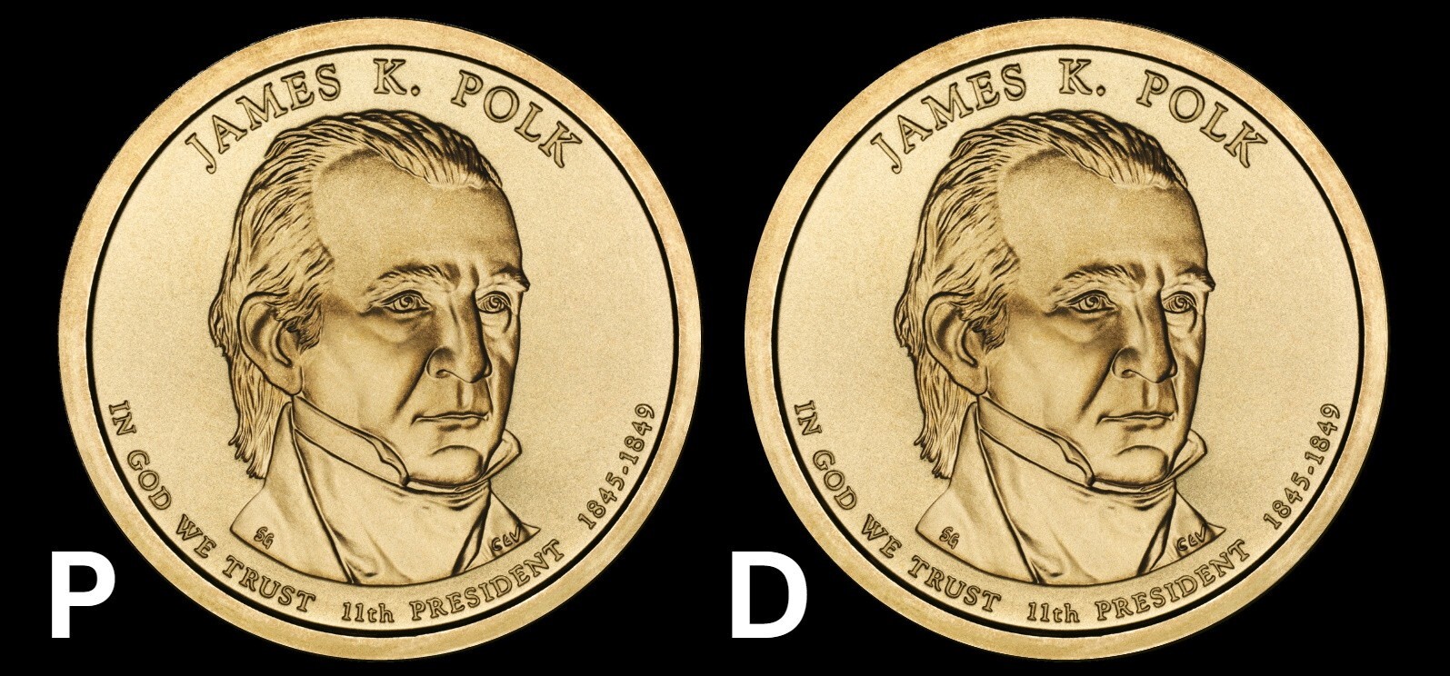 2009 P & D James K. Polk Presidential Dollar BU 2 Coin US Mint Set | eBay