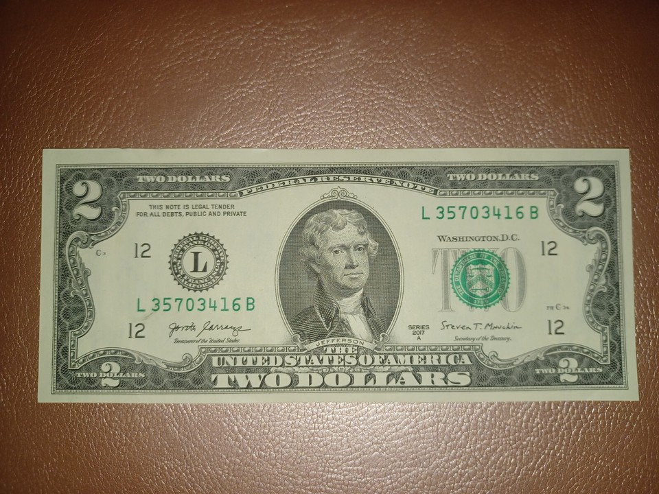 Crispy Excellent Condition Genuine $2.00 Dollar Uncirculated U.S. Bills ...