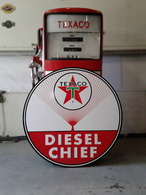 CLASSIC XTRA LARGE 37 INCH VINTAGE STYLE TEXACO DIESEL CHIEF SIGN | eBay