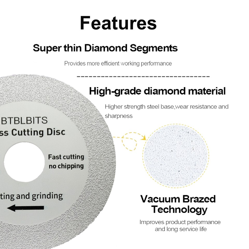 3pcs 4''/100mm Diamond Saw Blade Glass Cutting Disc for Ceramic Tile ...