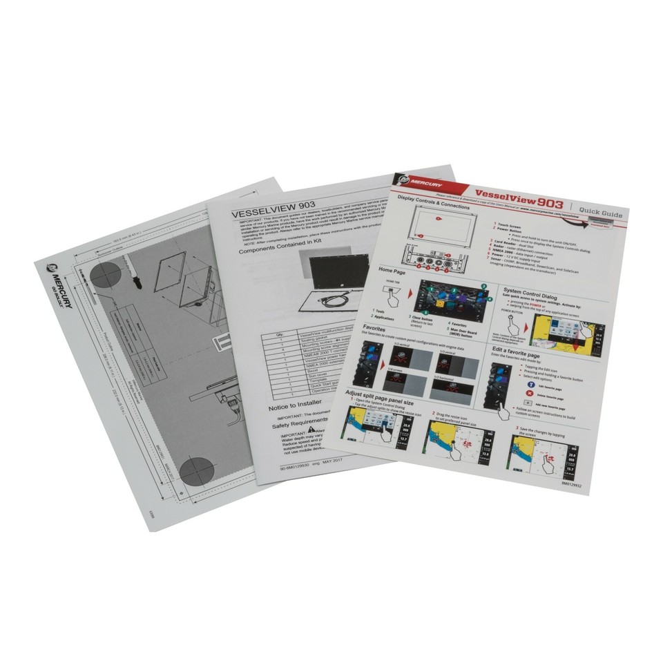 Mercury Marine Vessel View 903 Nine Inch Display Multi Engine Mercury ...