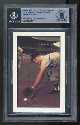 Ed Eddie Yost 1953 Bowman Reprint #116 BAS BGS Beckett Certified ...