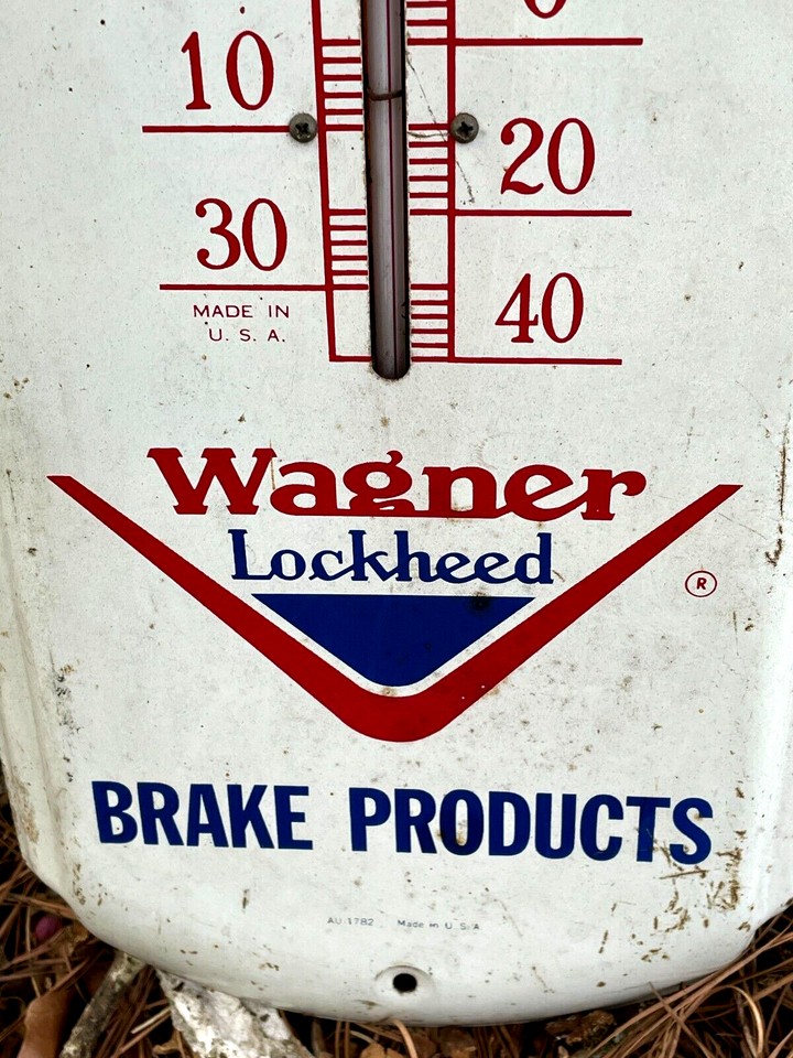 VTG WAGNER LOCKHEED BRAKE PRODUCTS THERMOMETER SIGN "SAFE BRAKES ...