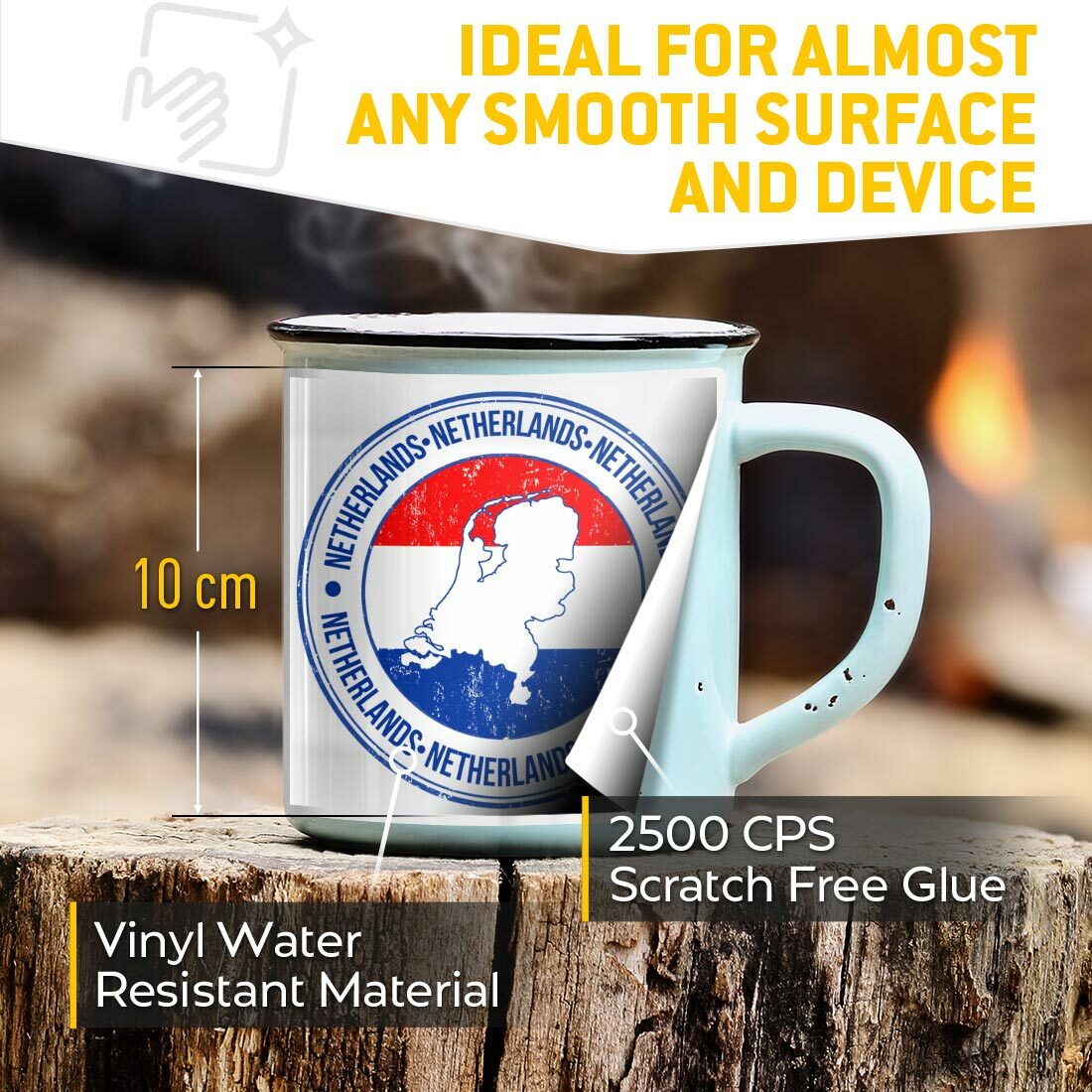 2 x Square Stickers 10 cm - The Netherlands Map Travel Holland Cool ...