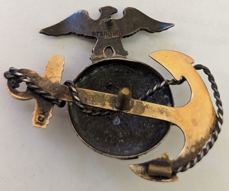 20s USMC Officer EGA "Beast" Dress Hat Badge 10K & Sterling SB XB | eBay