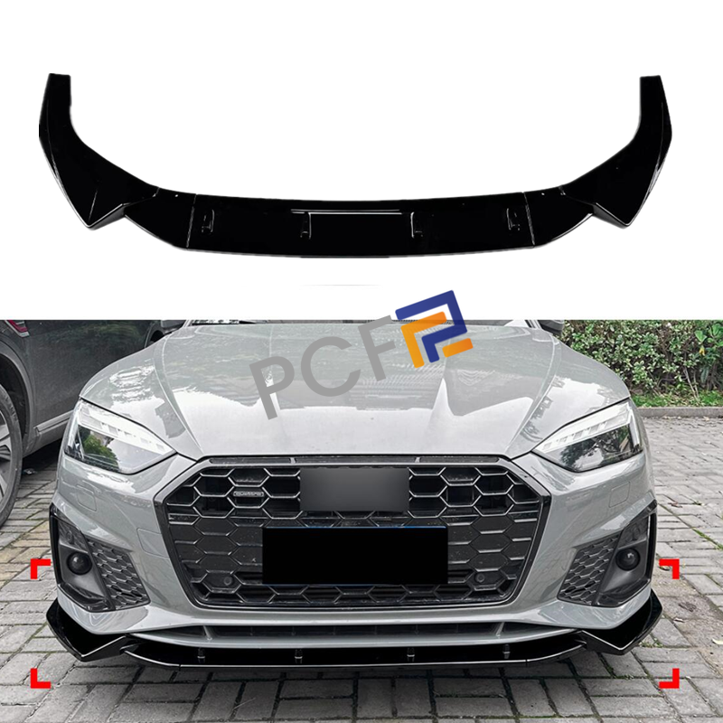 For Audi A5 Sline S5 Gloss Black Front Bumper Spoiler Splitter Lip 2021 ...