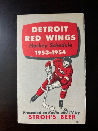 1953-54 Detroit Red Wings Pocket Schedule by Stroh's Beer: Mint! | eBay