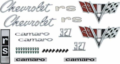 OER Complete Emblem Set For 1967 Chevy Camaro RS Models With 327 Engine ...