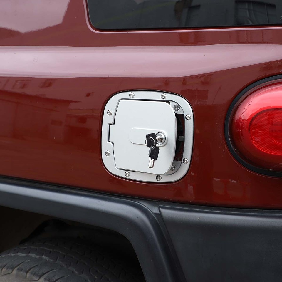 Alloy Fuel Gas Tank Filler Door Lid Cap Cover Trim W/Lock For Toyota FJ ...