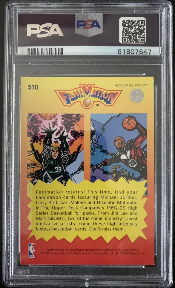 🏀1992 Upper Deck Michael Jordan/ Larry Bird PSA 8 NM 7 Fanimation #510 | eBay