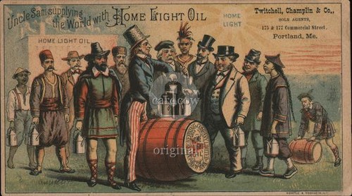 Trade Card Portland,ME Uncle Sam Home Light Oil Advertisement ...