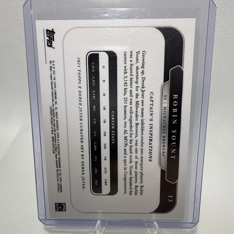 2021 Topps X Derek Jeter Baseball - Robin Yount #13 | eBay UK