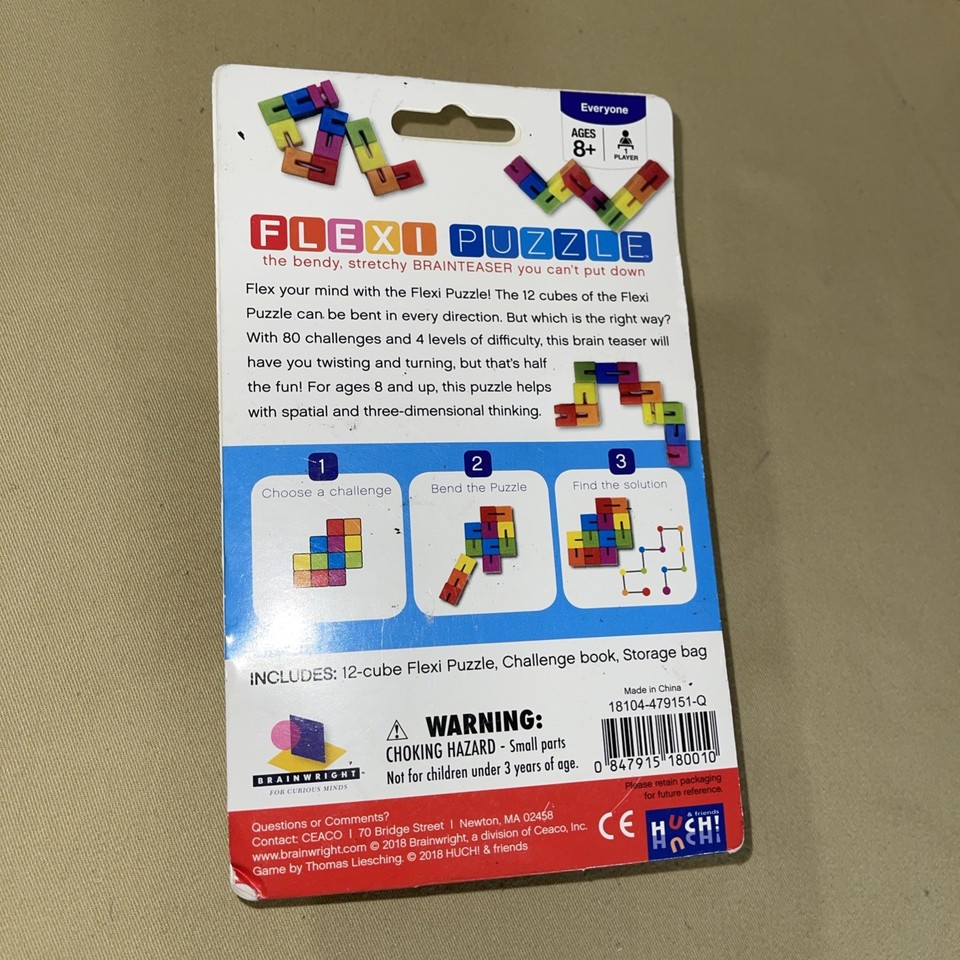 Brainwright Flexi Cube Bendy Stretchy 3D Brain Teaser Puzzle NEW Mind ...