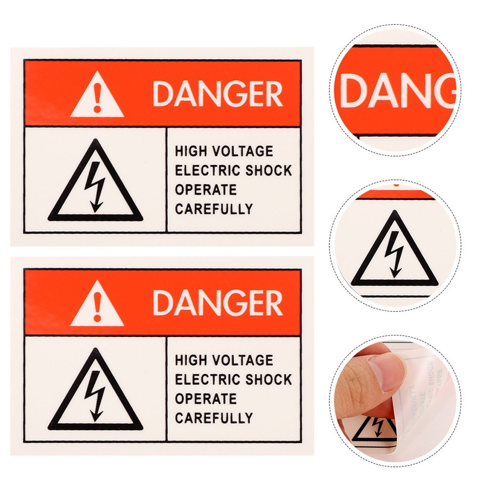 8 Pcs Warning Electric Shocks Labels Danger Sign for Sticker Caution ...